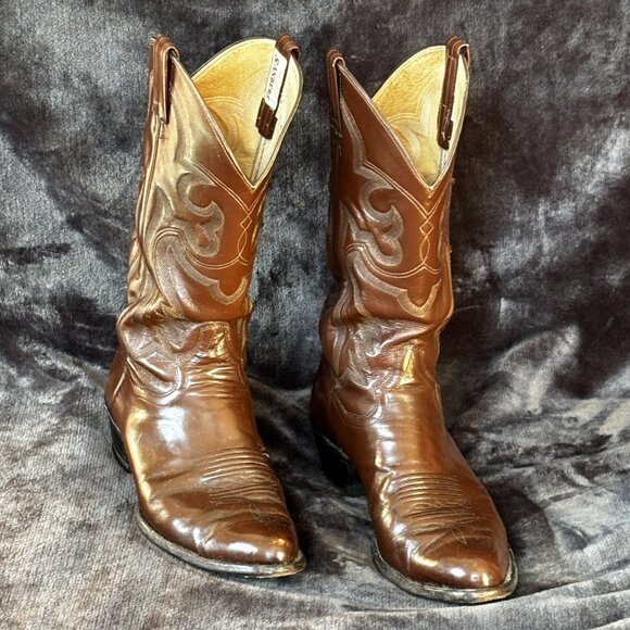 Sanders | Shoes | Sanders Vintage Hand Made Brown Western Boots Size D ...